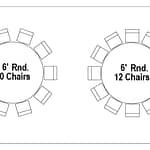 Stylish 6' Round Table for Rental | Event Rents