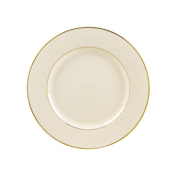 Ivory Gold Band Plate | Event Rents